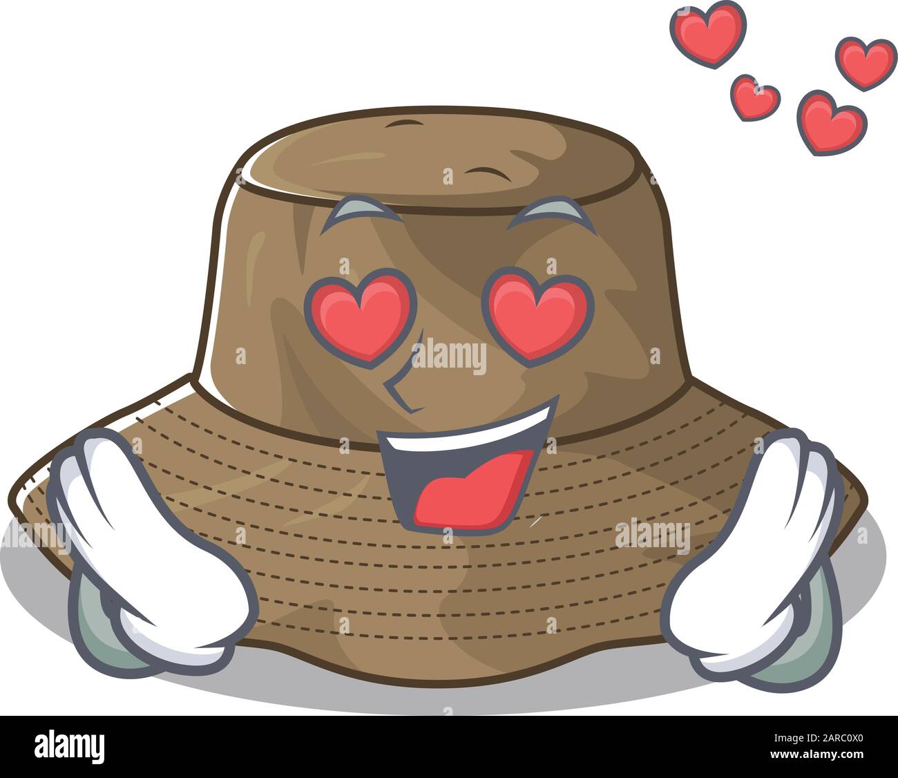 falling in love cute bucket hat cartoon character design Stock Vector ...