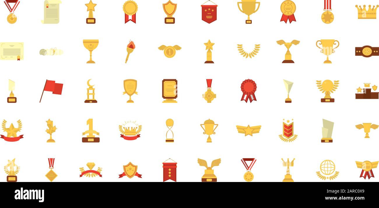 Isolated gold winner and first position icon set vector design Stock ...
