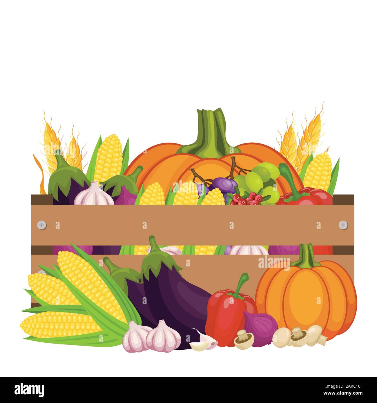 Thanksgiving day icons set. Harvest. Vegetables. Autumn harvesting ...