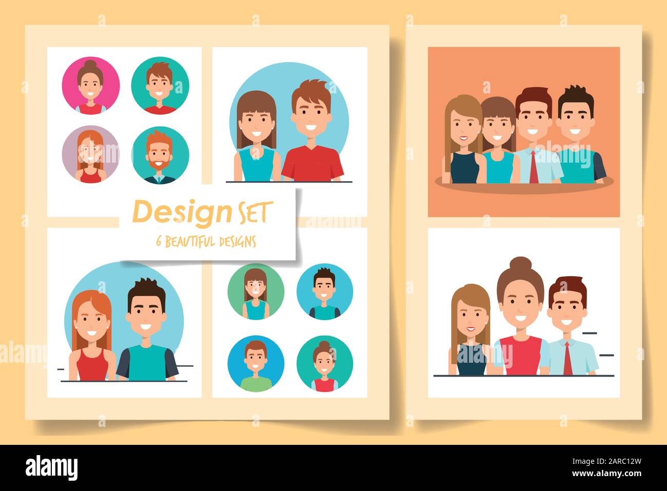 six designs of young people Stock Vector Image & Art - Alamy