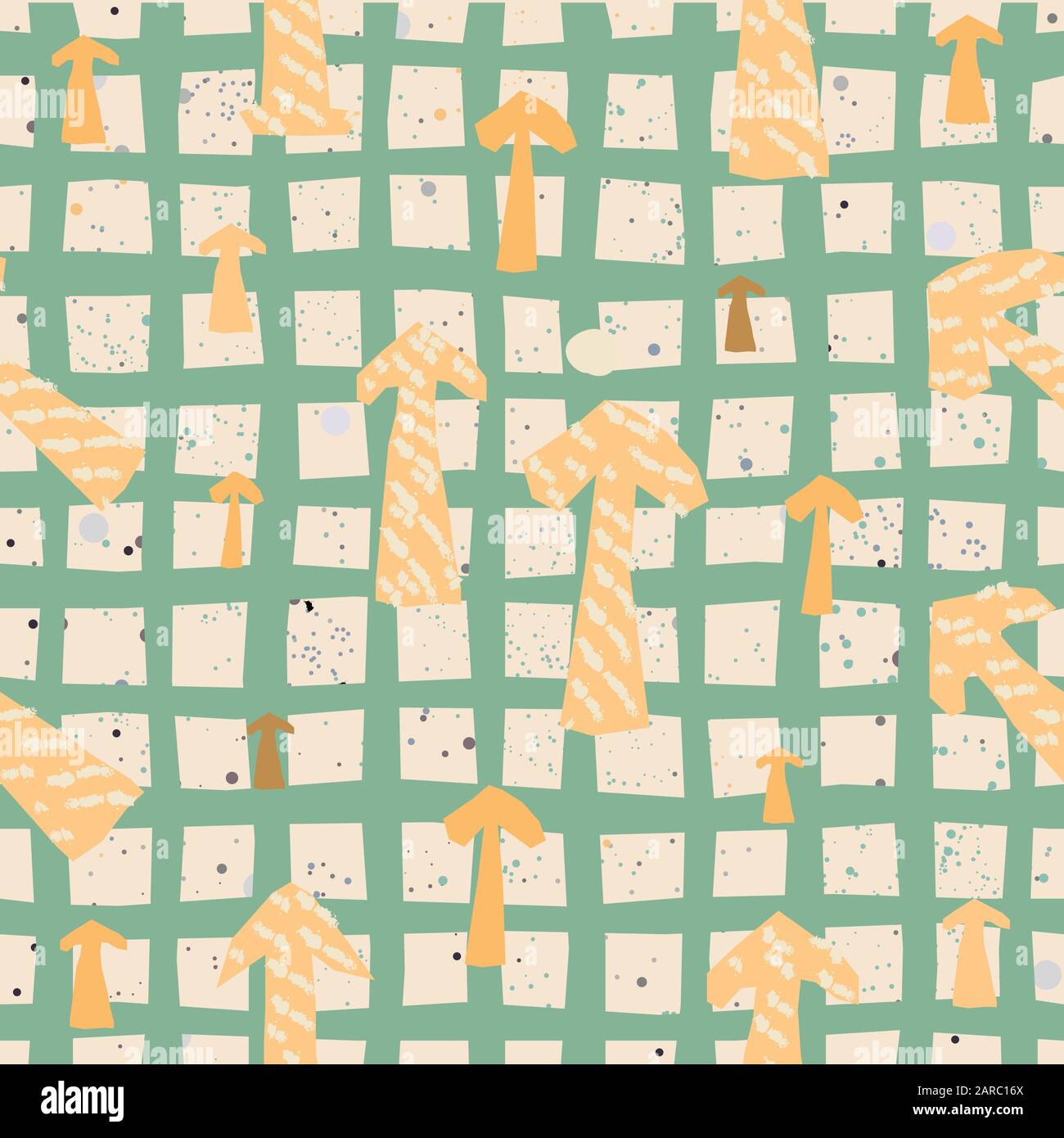 Childish Seamless Texture with Arrows. Hand Drawn Design With Brush ...