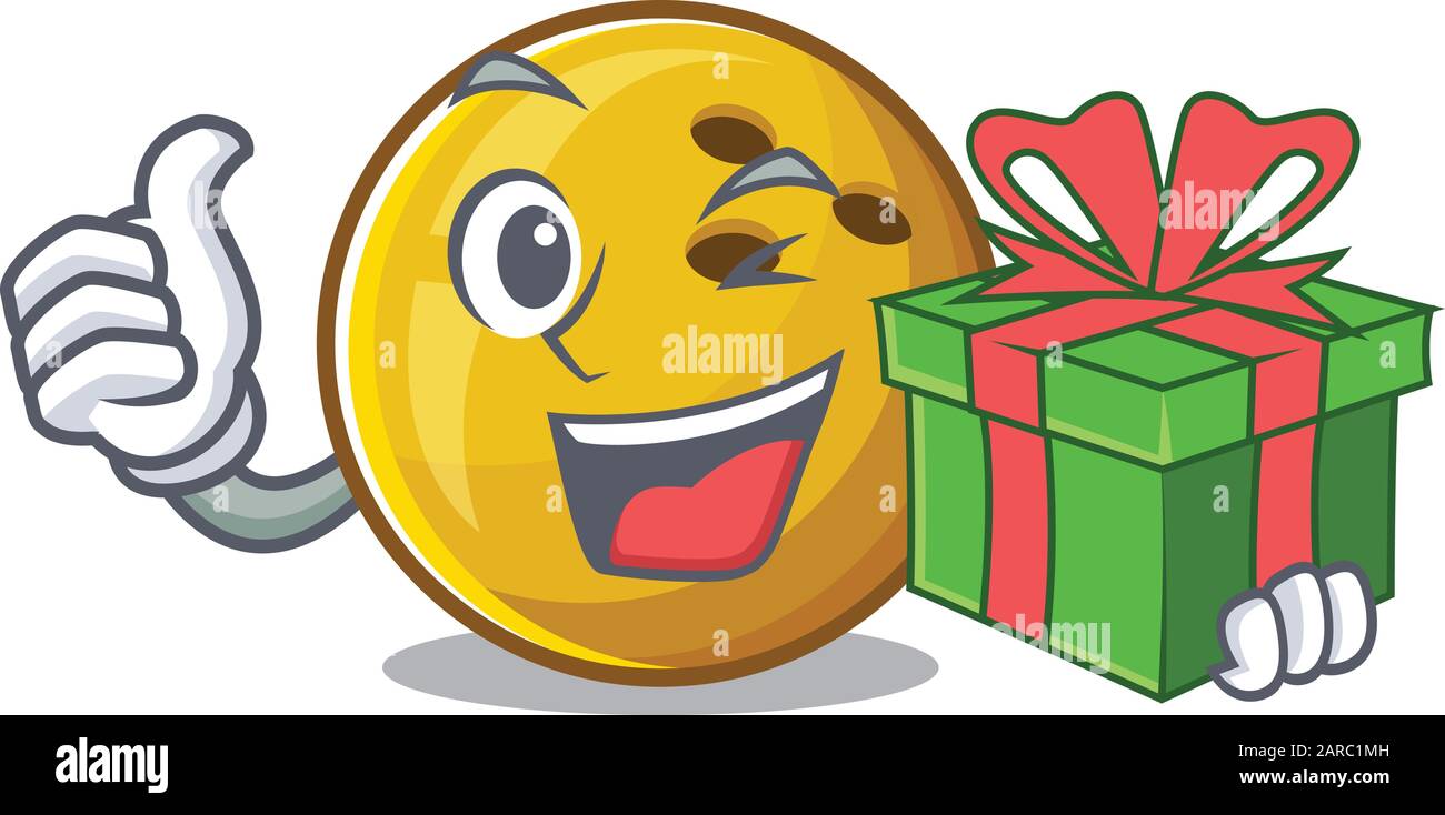 Smiley bowling ball character with gift box Stock Vector Image & Art ...