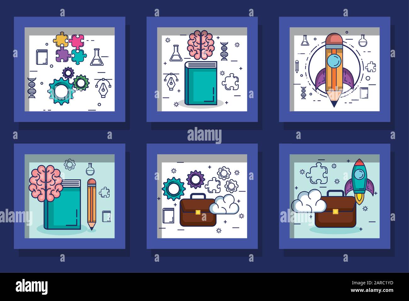 bundle designs of brainstorming and icons Stock Vector Image & Art - Alamy
