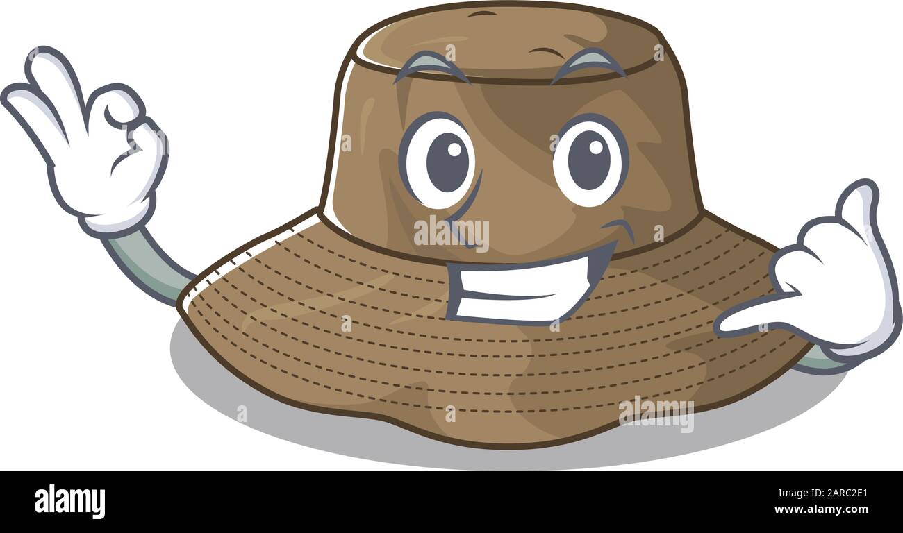 Call me funny bucket hat mascot picture style Stock Vector Image & Art ...