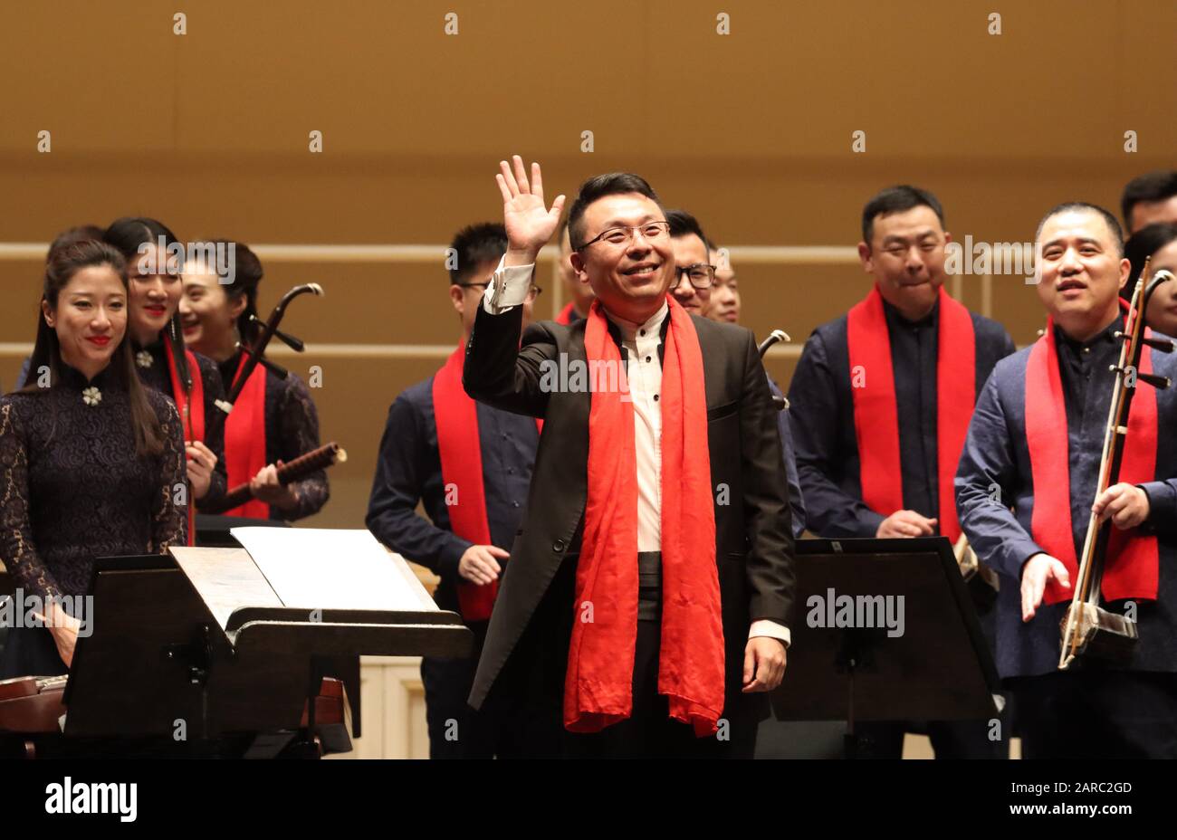 Chicago, USA. 26th Jan, 2020. Actors of of Shanghai Chinese Orchestra ...