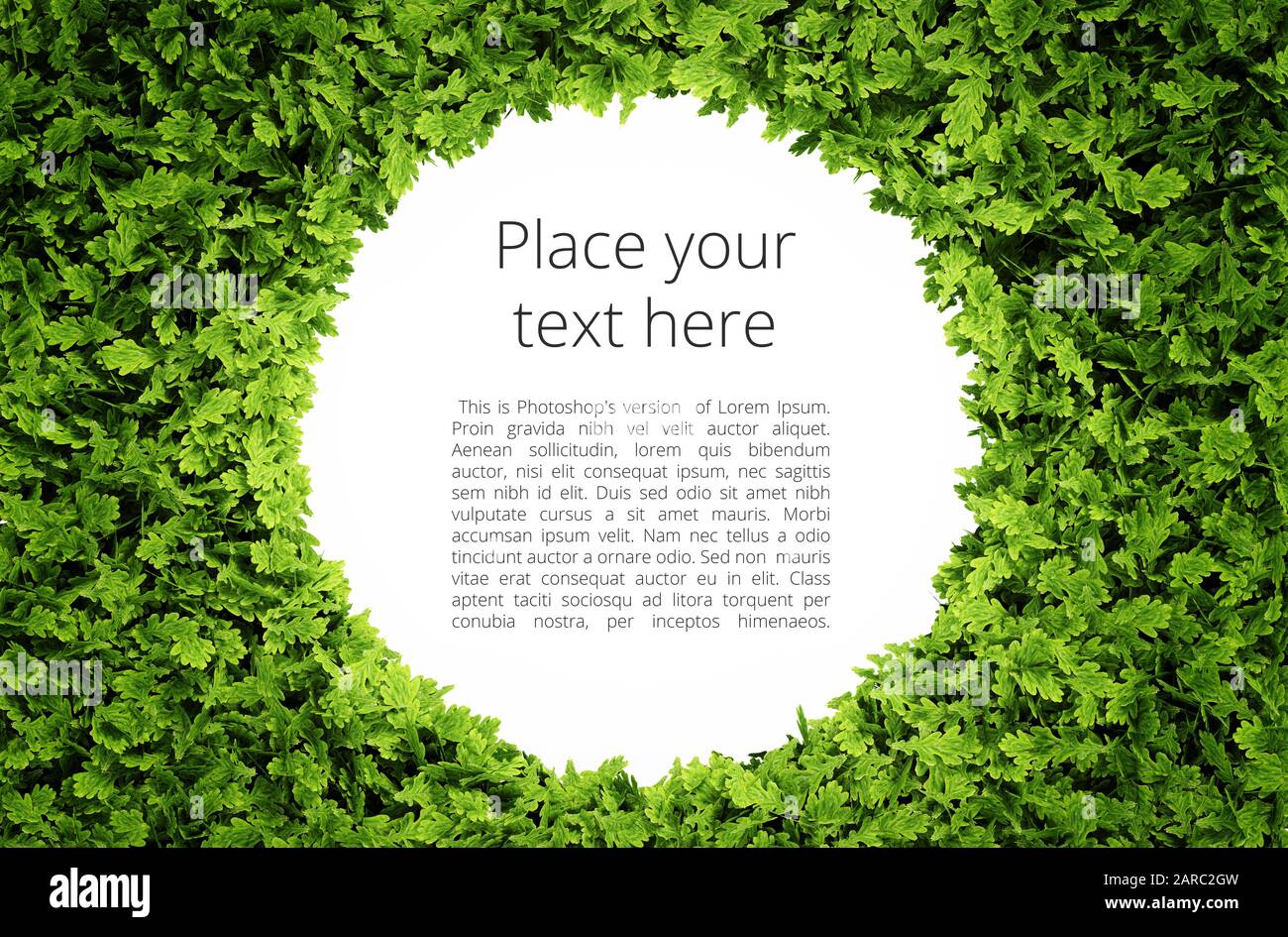 Eco circular text frame with simple text pattern - clipping path of ...