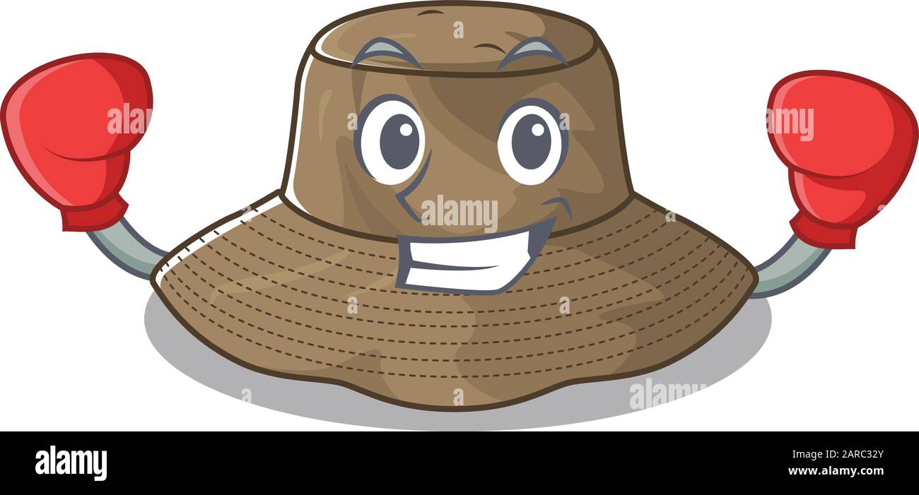 Sporty Boxing bucket hat mascot character style Stock Vector Image ...