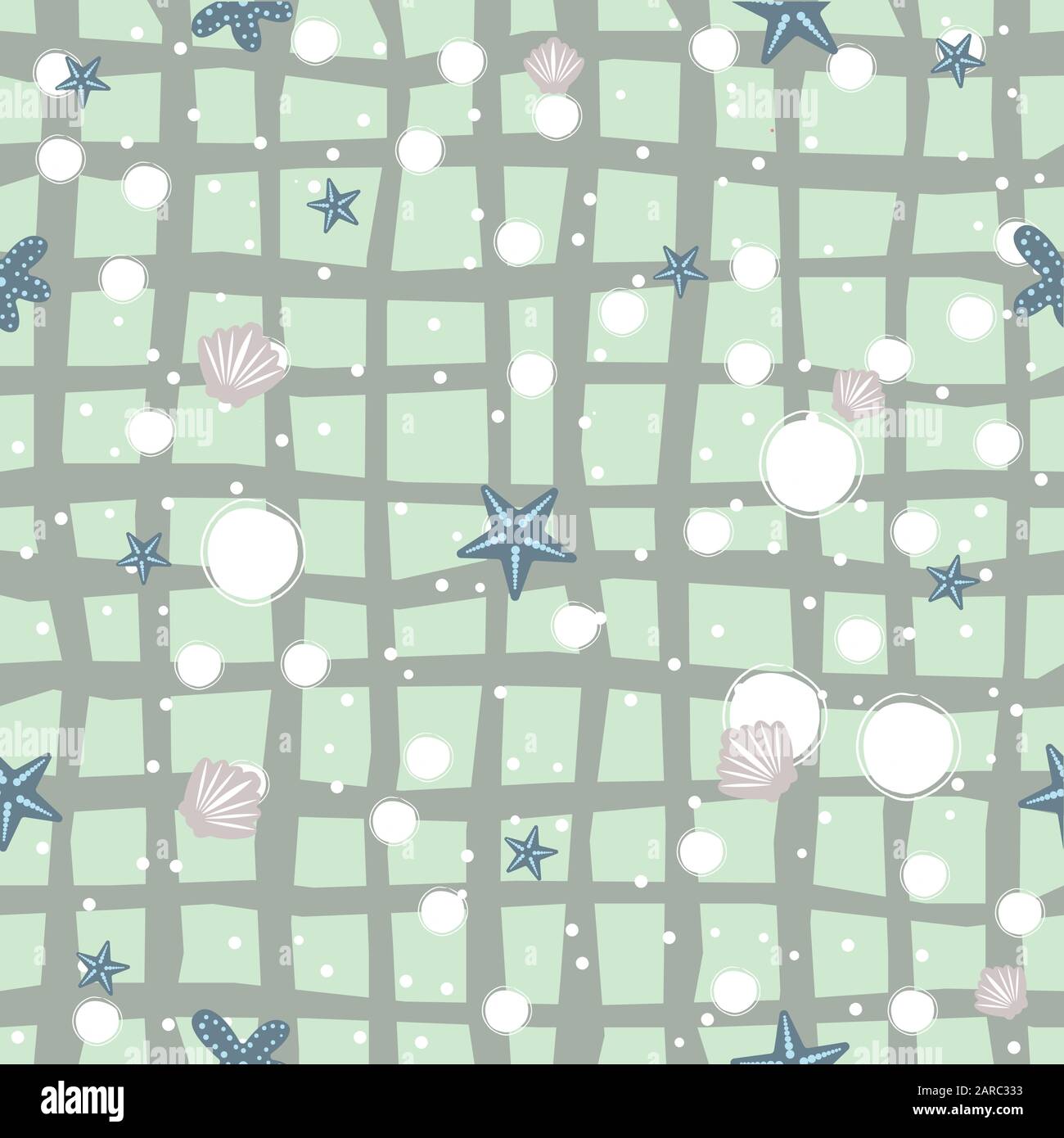 Seamless pattern with seashell. Repeating background. Vector ...