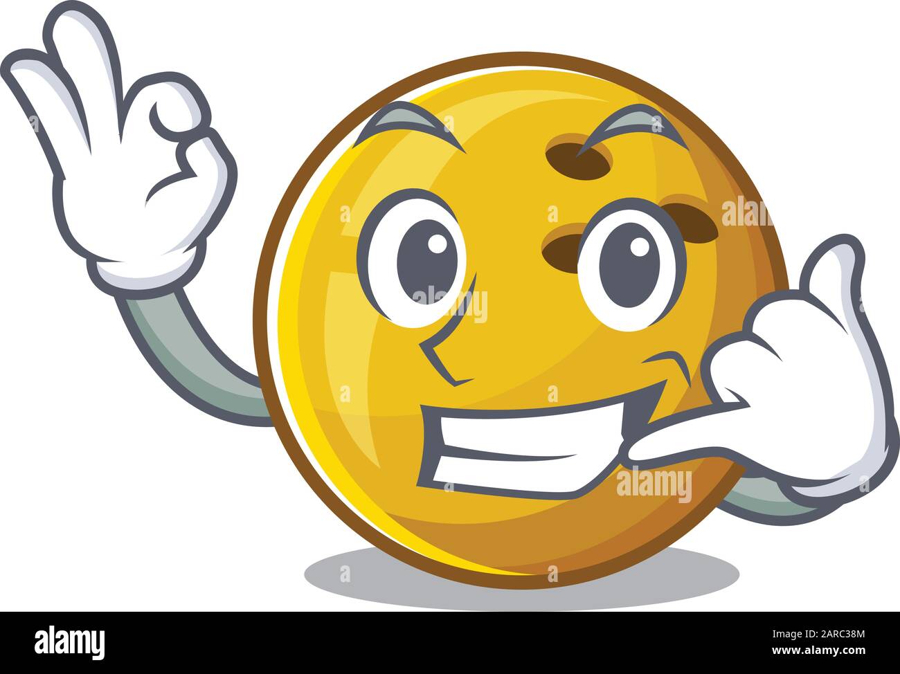 Call me funny bowling ball mascot picture style Stock Vector Image ...
