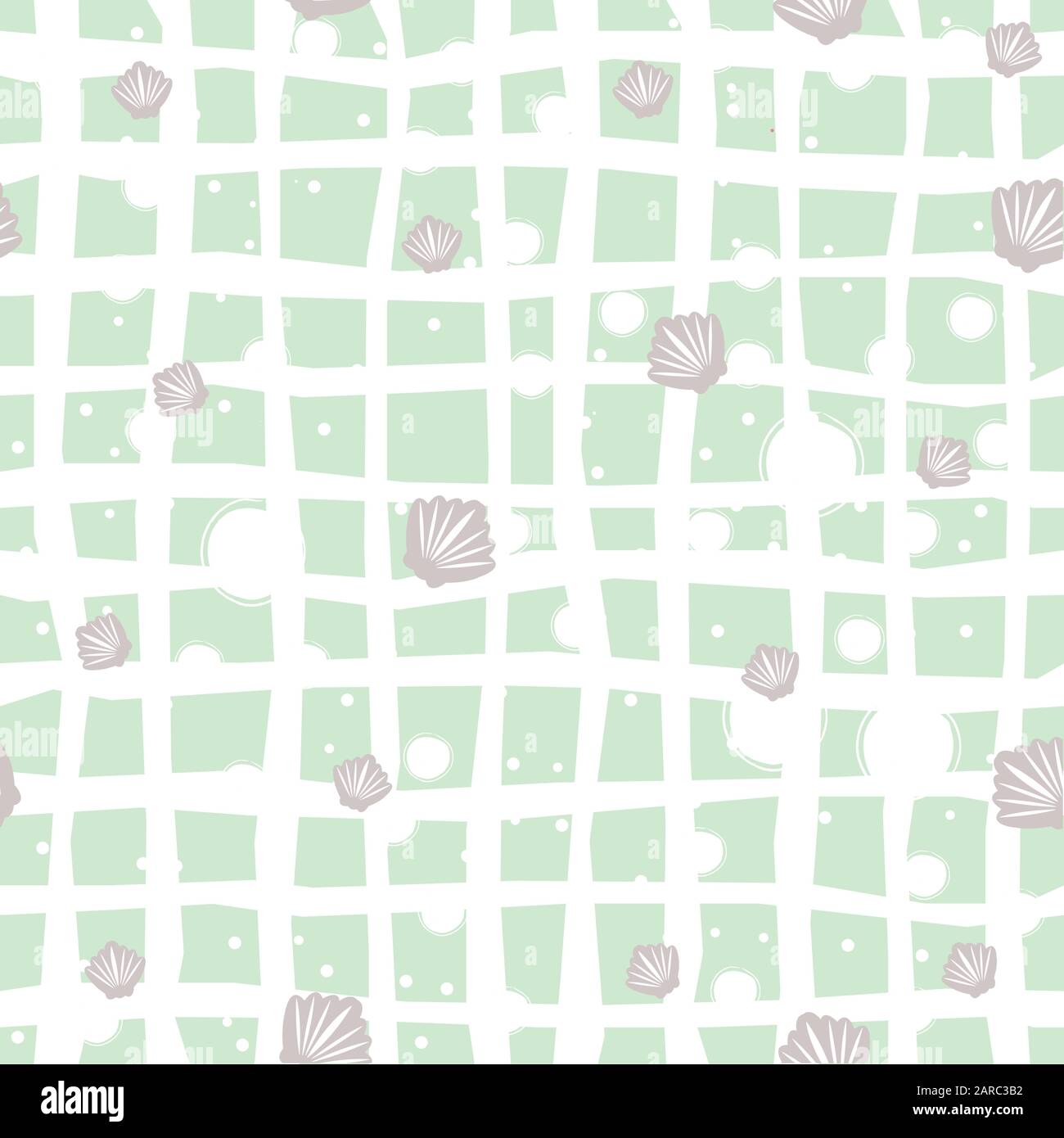 Seamless pattern with seashell on black. Repeating background. Vector ...