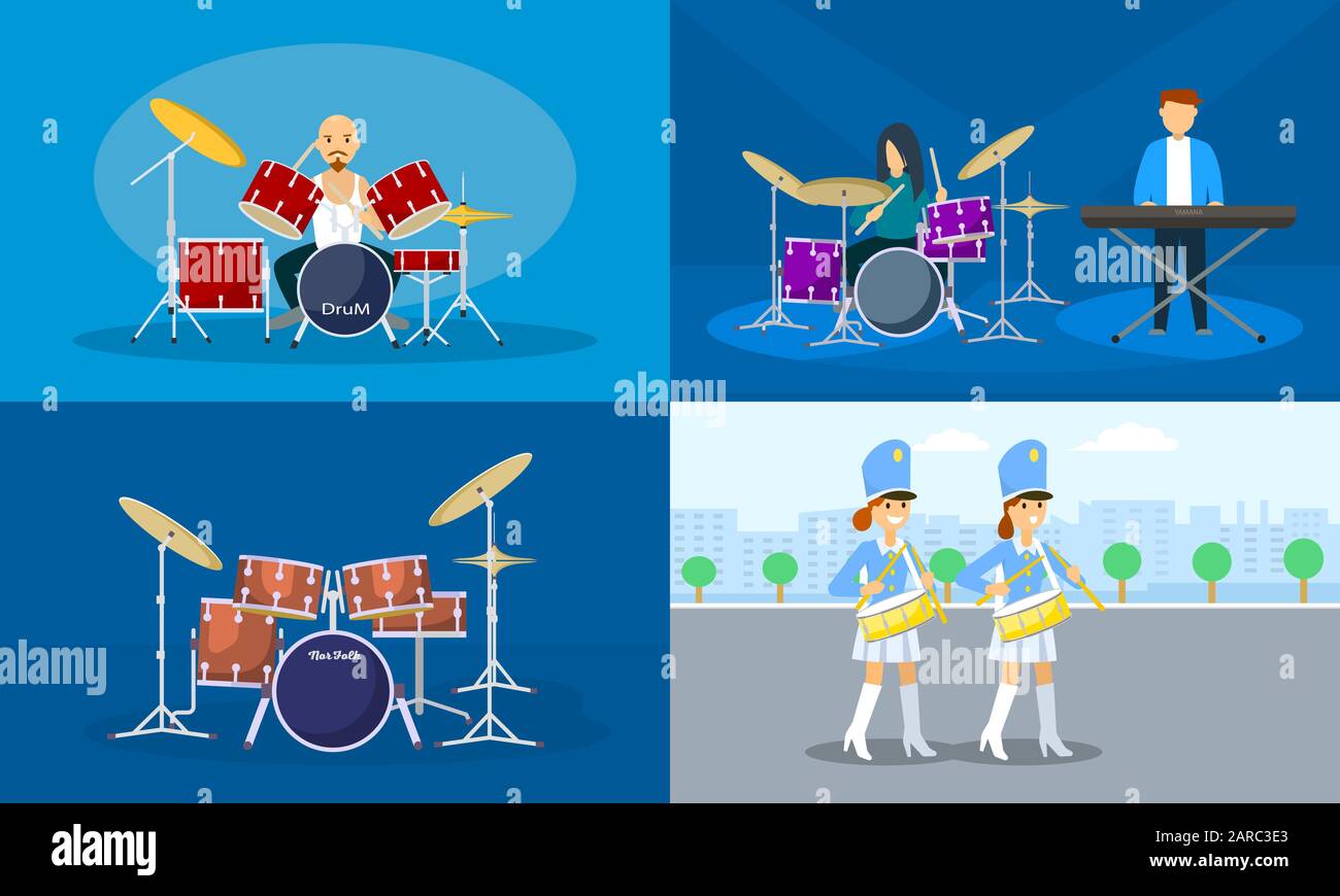 Marching band drummer Stock Vector Images - Alamy