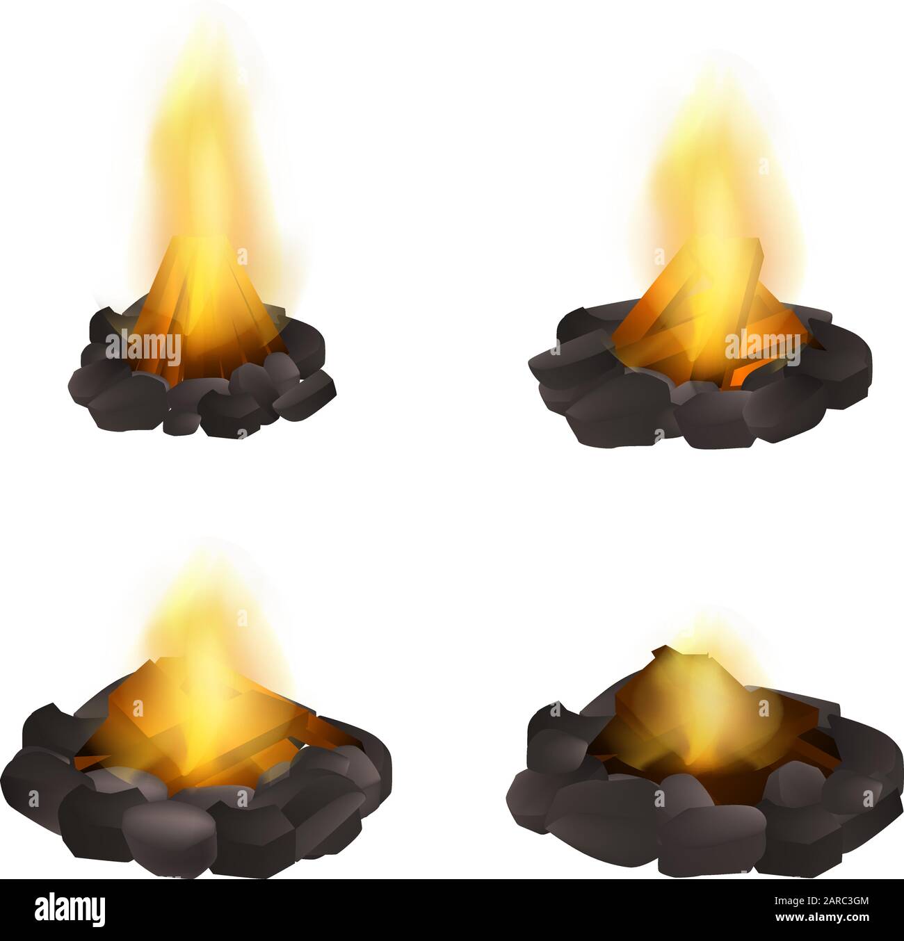 Campfire icons set, realistic style Stock Vector Image & Art - Alamy