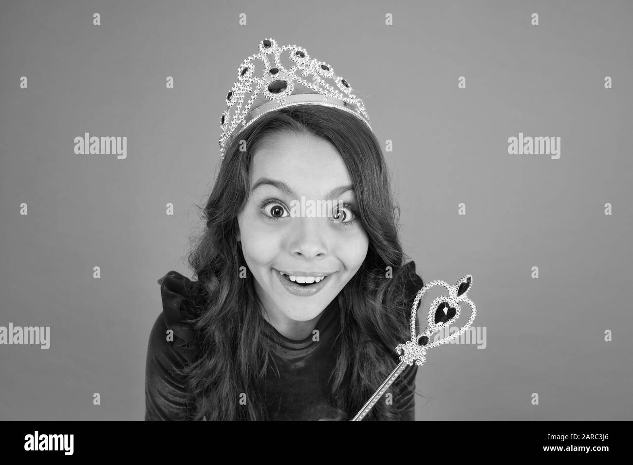 Want some magic. Magic stick concept. Cute kid doing magic close up ...