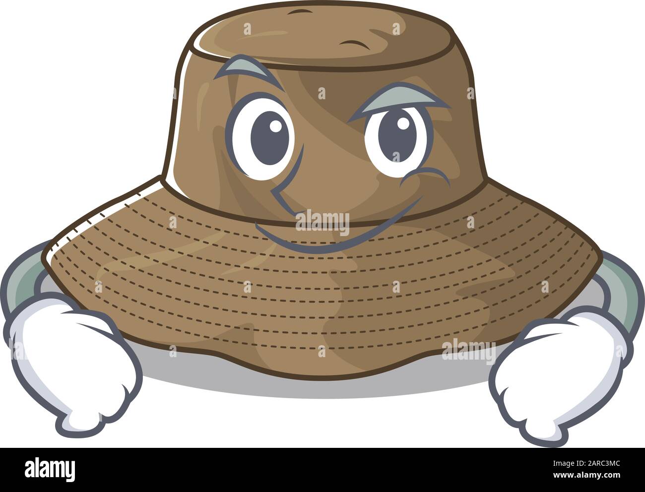 Cool bucket hat mascot character with Smirking face Stock Vector Image ...