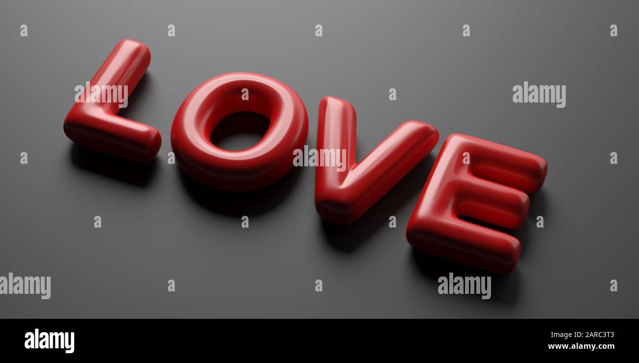 Love, valentine concept. Sparkle and bubble passion red color text ...