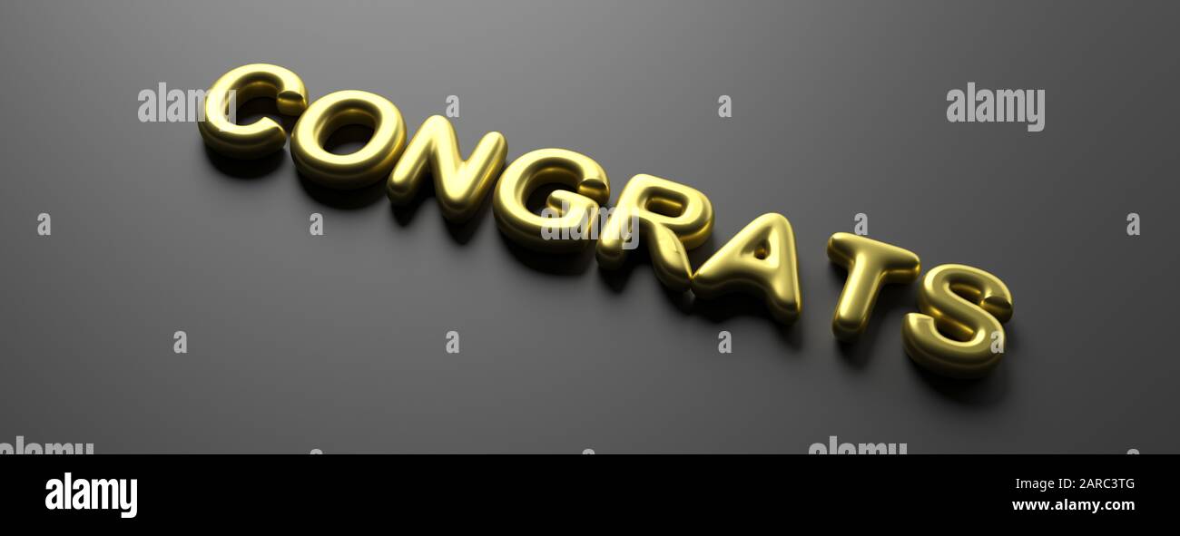 Congrats word. Success celebration concept. Sparkle and bubble gold ...