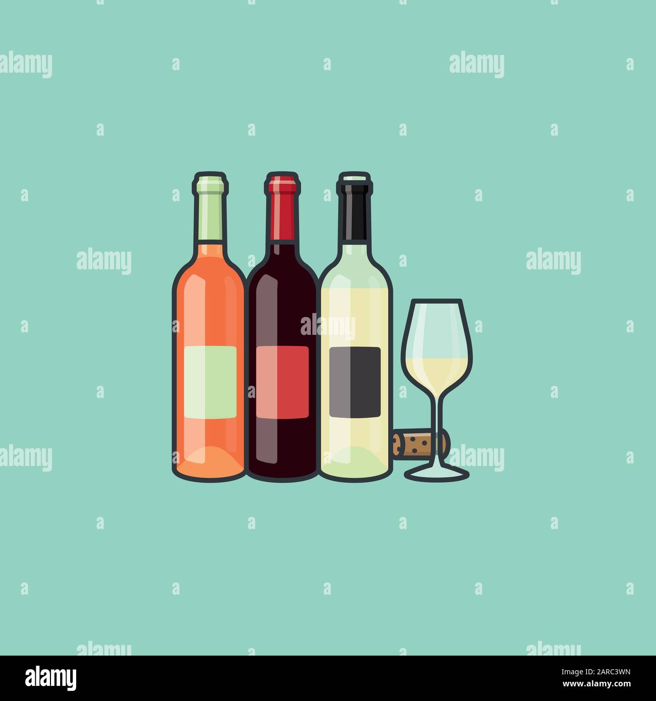 Bottles of wine Stock Vector Images - Alamy