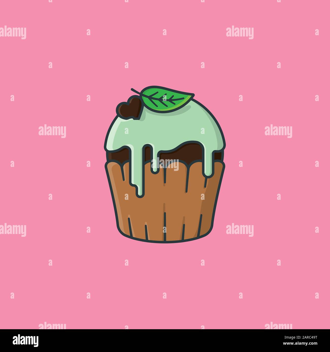 Peppermint chocolate cake Stock Vector Images - Alamy
