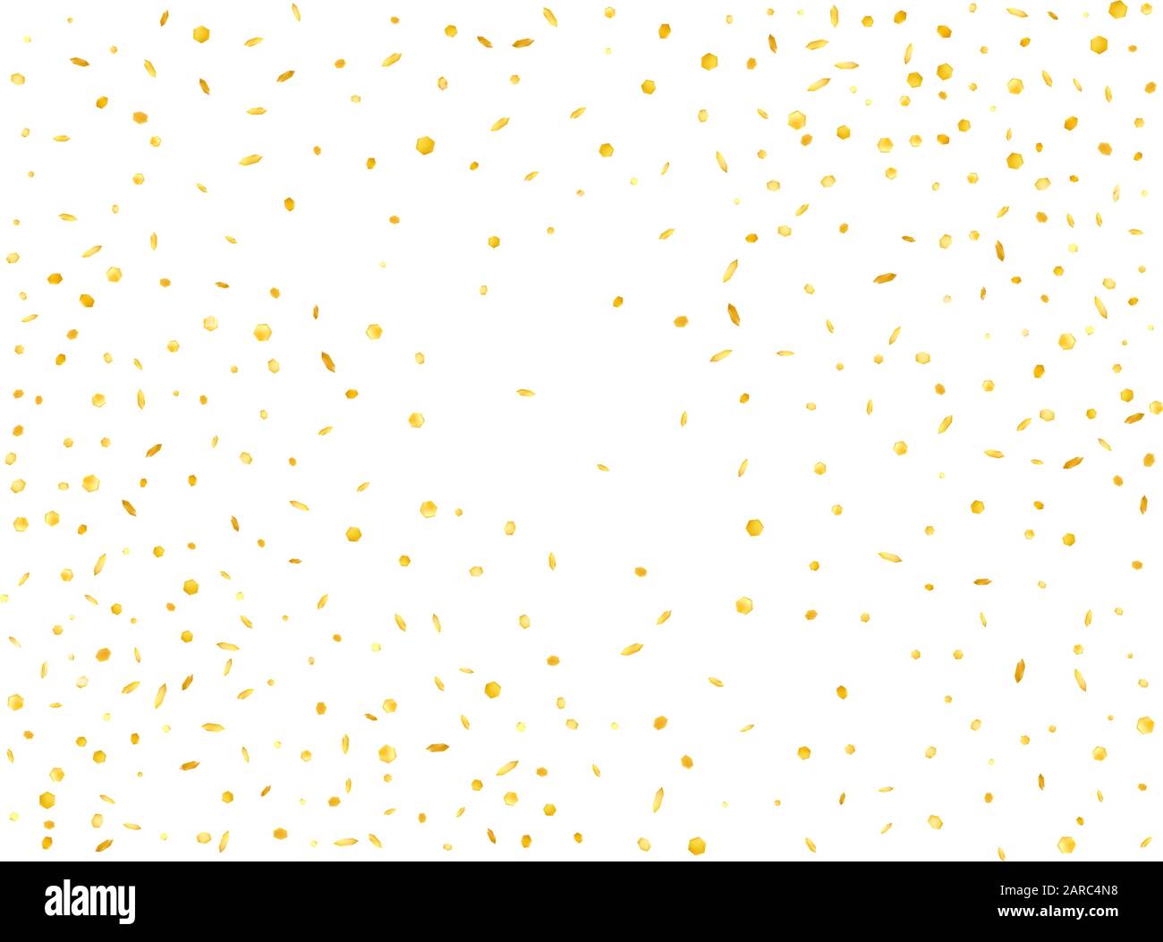 Golden 3d hexagonal glowing. Confetti new background minimalistic. The ...