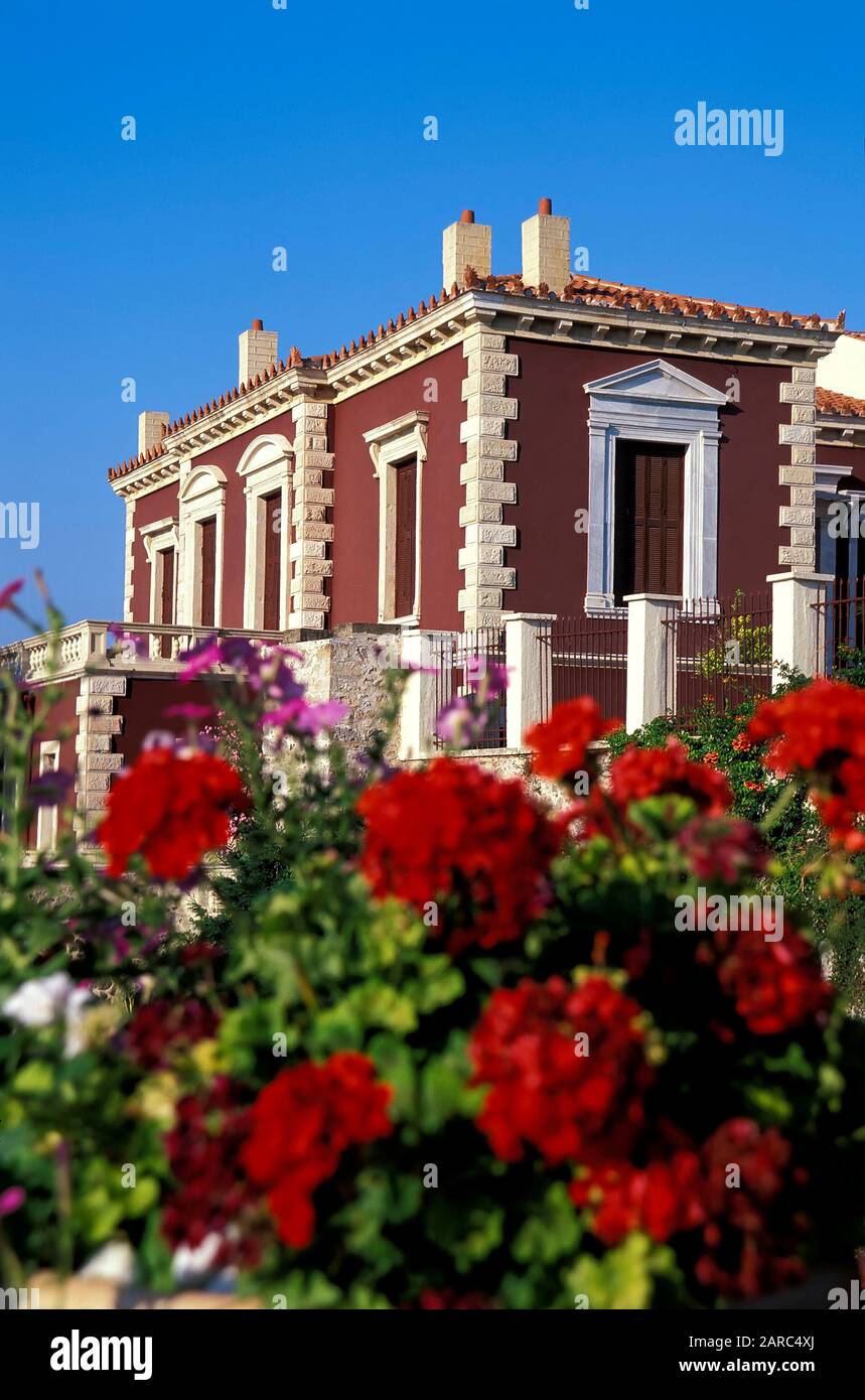 Chalkidia, Kokkino Spiti (rotes Haus), Euboea, Greece, Europe Stock ...