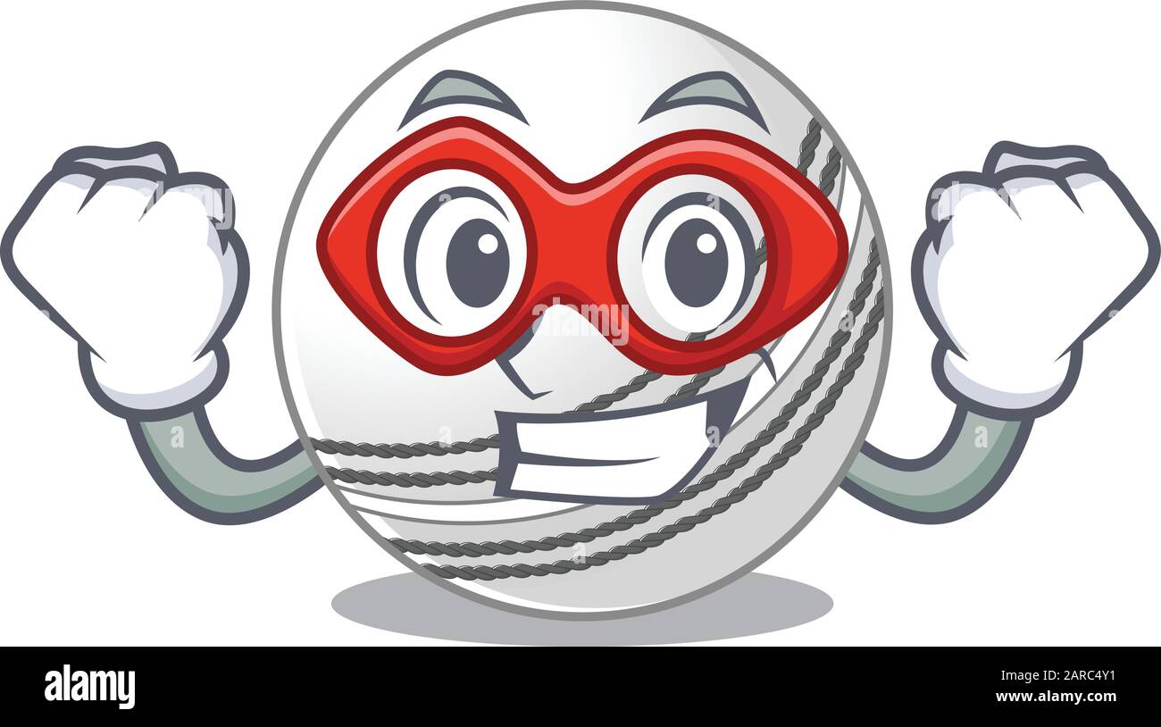 Smiley mascot of cricket ball dressed as a Super hero Stock Vector ...