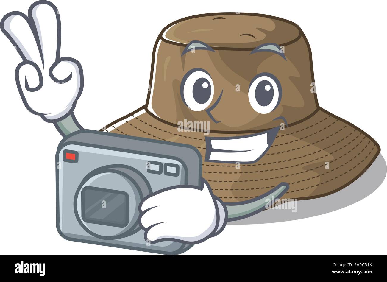 Cool Photographer bucket hat character with a camera Stock Vector Image ...