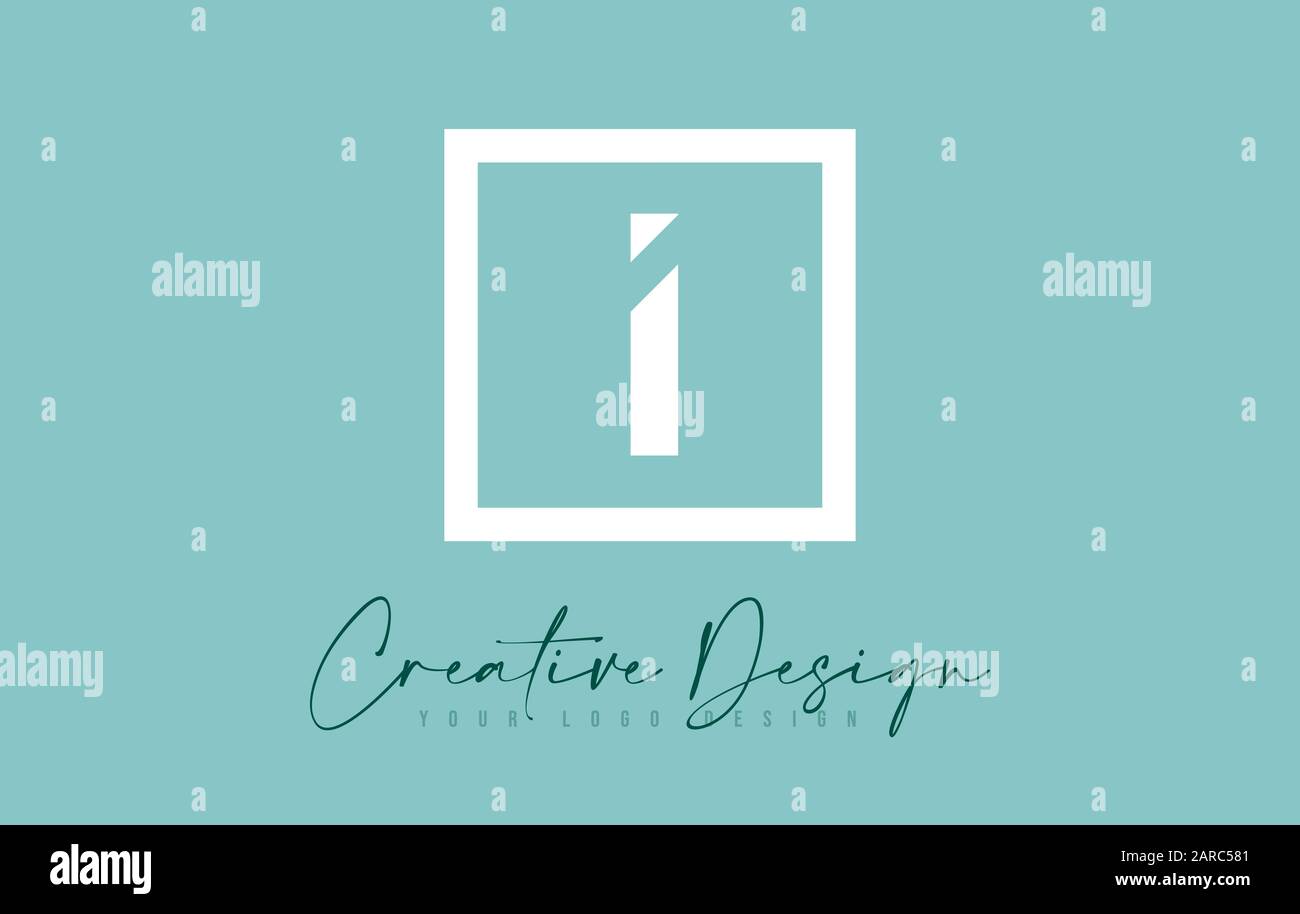 I Letter Icon Design With Creative Modern Look and Teal Background ...