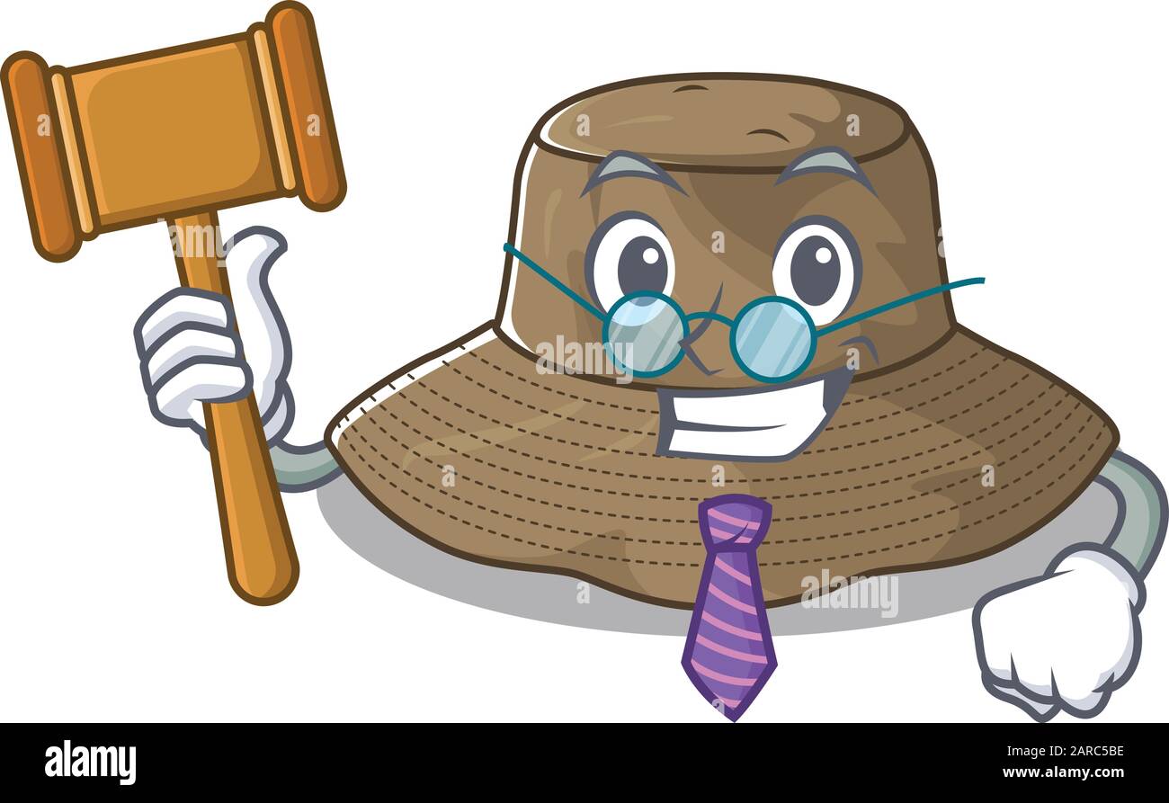 Smart Judge bucket hat in mascot cartoon character style Stock Vector ...