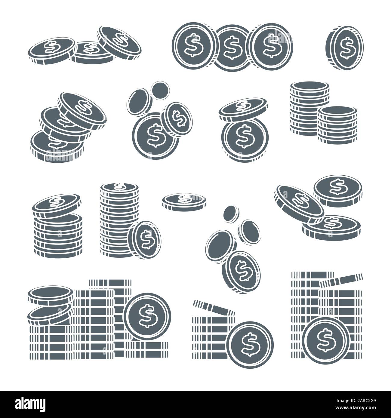 Stacks of cash side view Stock Vector Images - Alamy