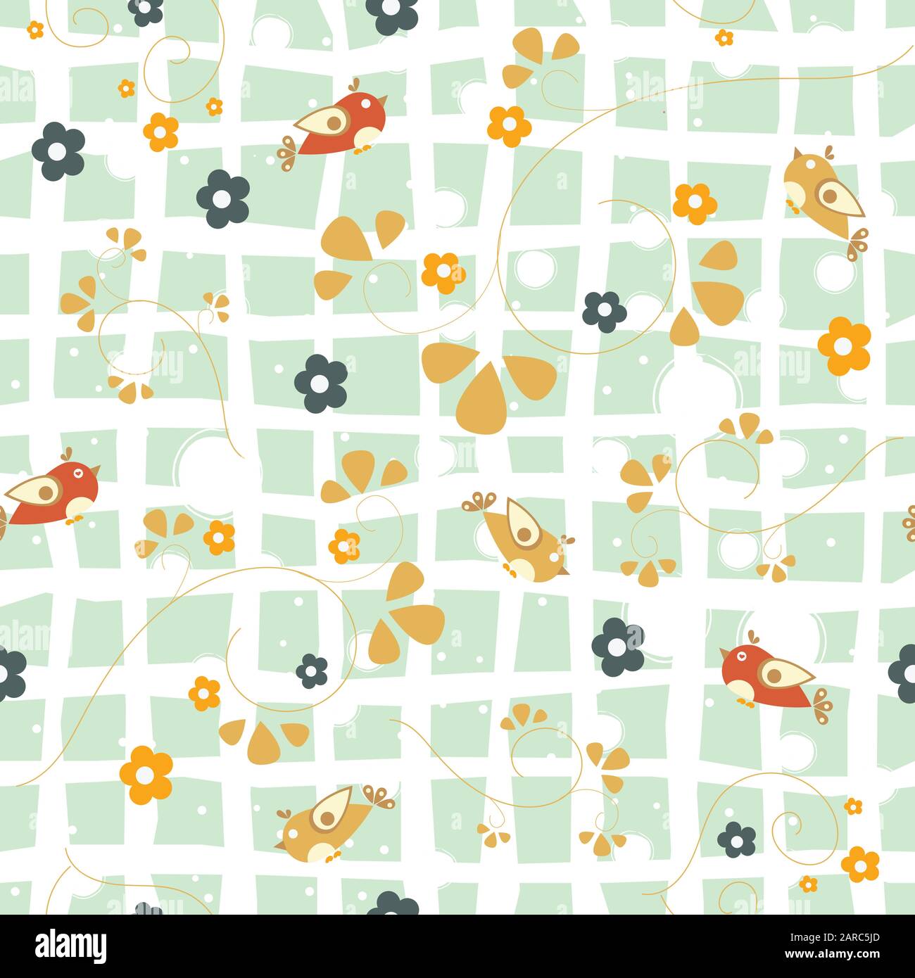 Seamless Bird Pattern. Modern Style. Vector Illustration Stock Vector ...