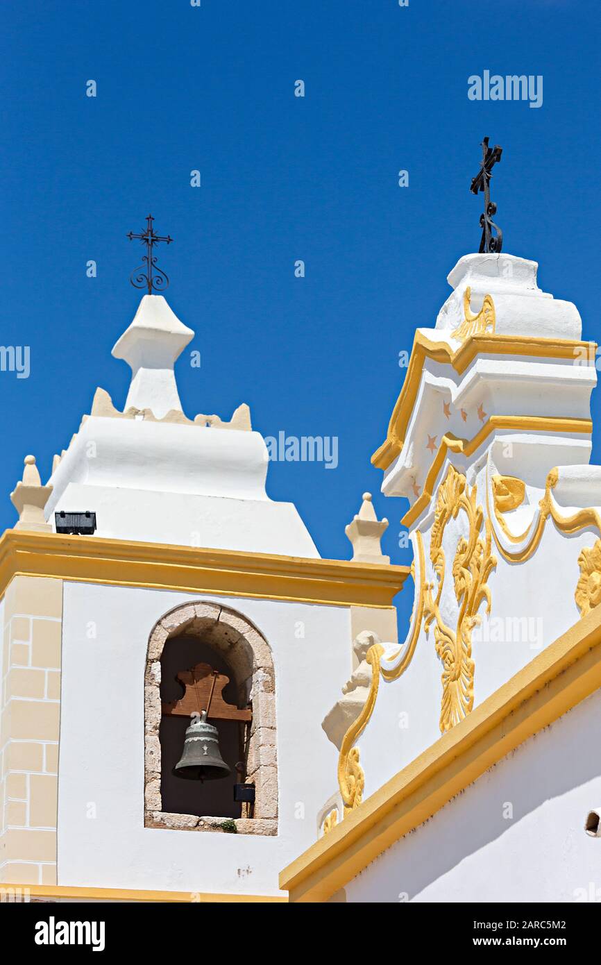 Bell tower, Igreja Matriz de Alvor, catholic church, Alvor, Algarve ...