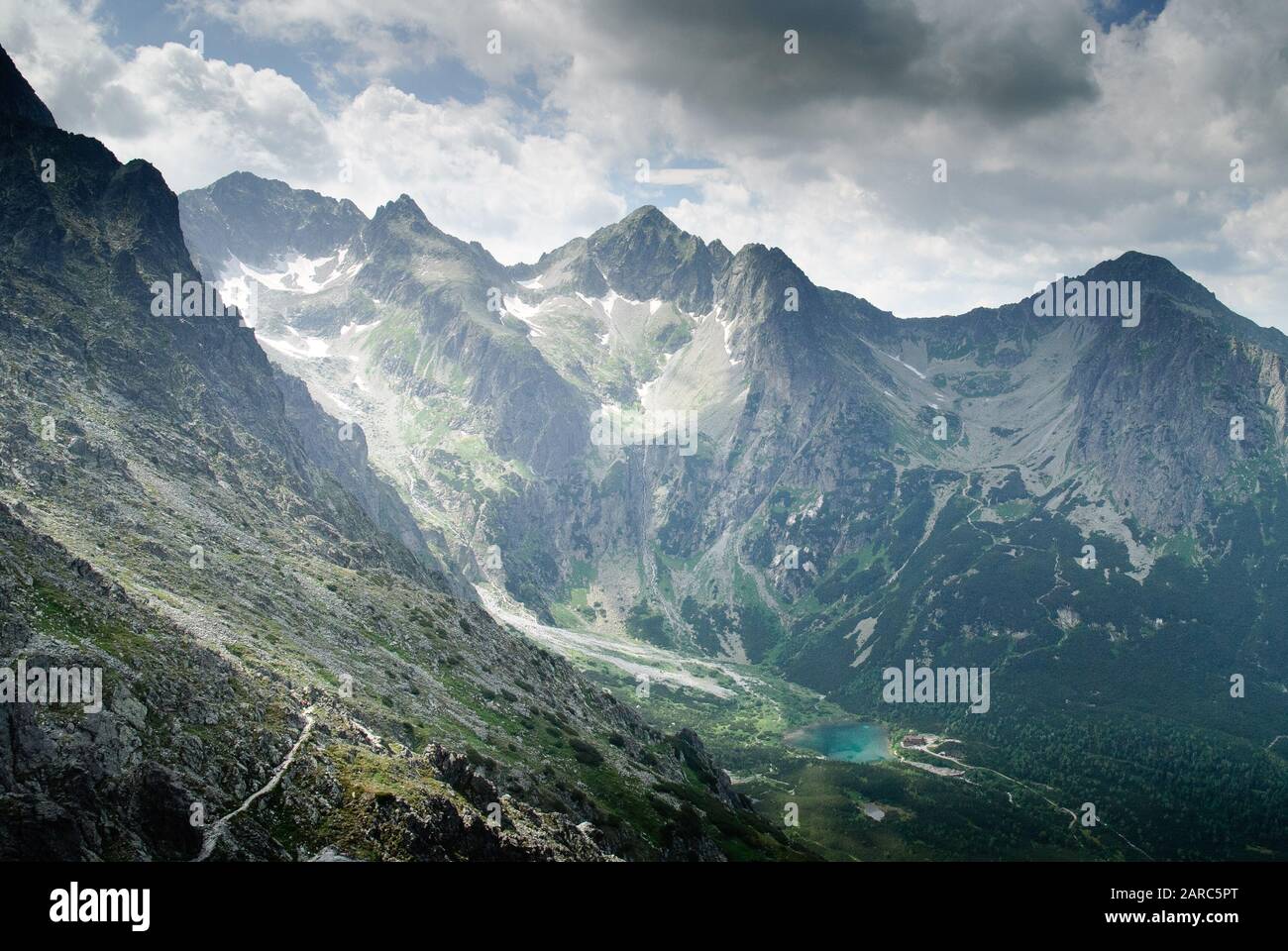 Dramatic mountain scenery captured from great height Stock Photo - Alamy