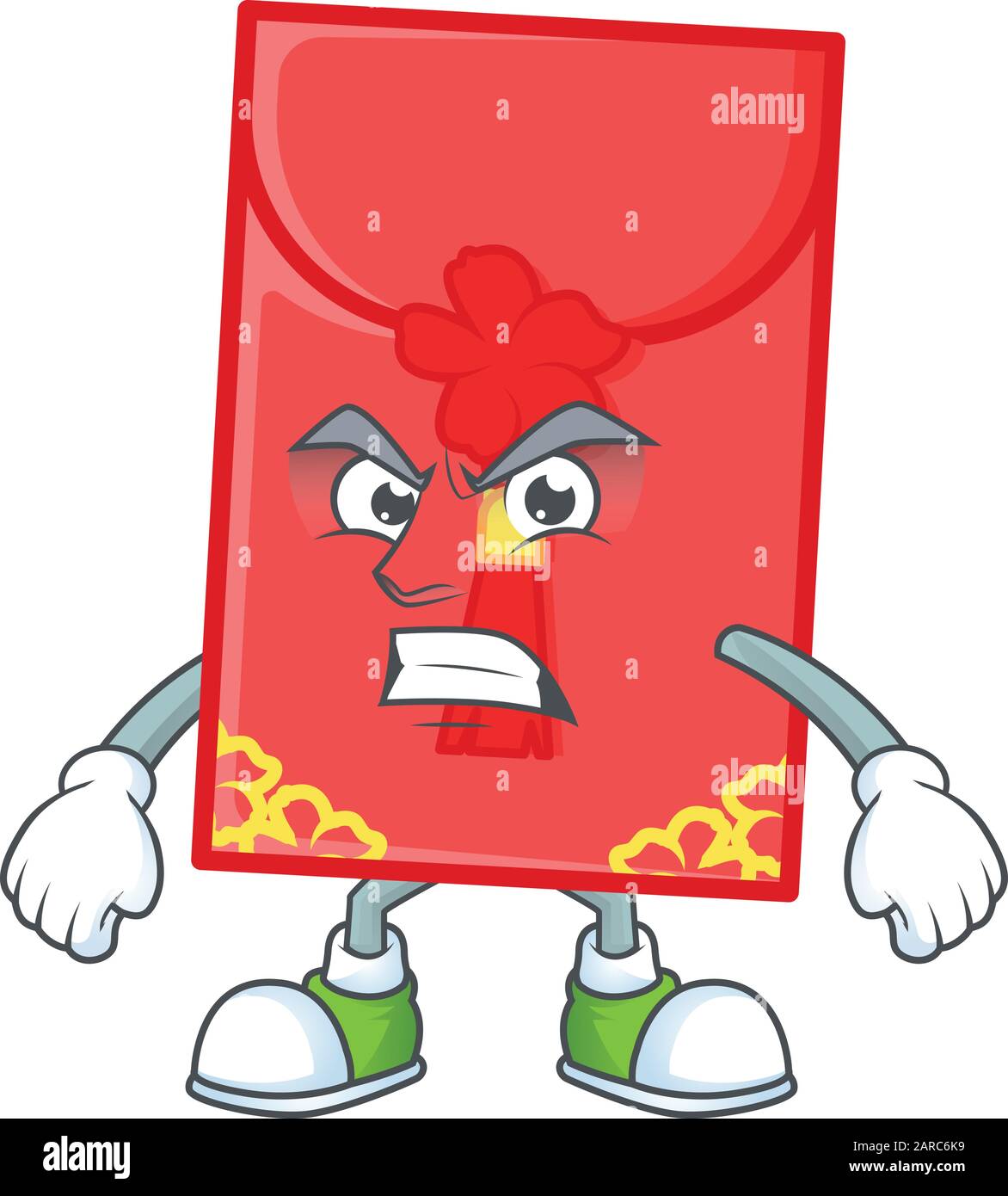 cartoon character of chinese envelope with angry face Stock Vector ...