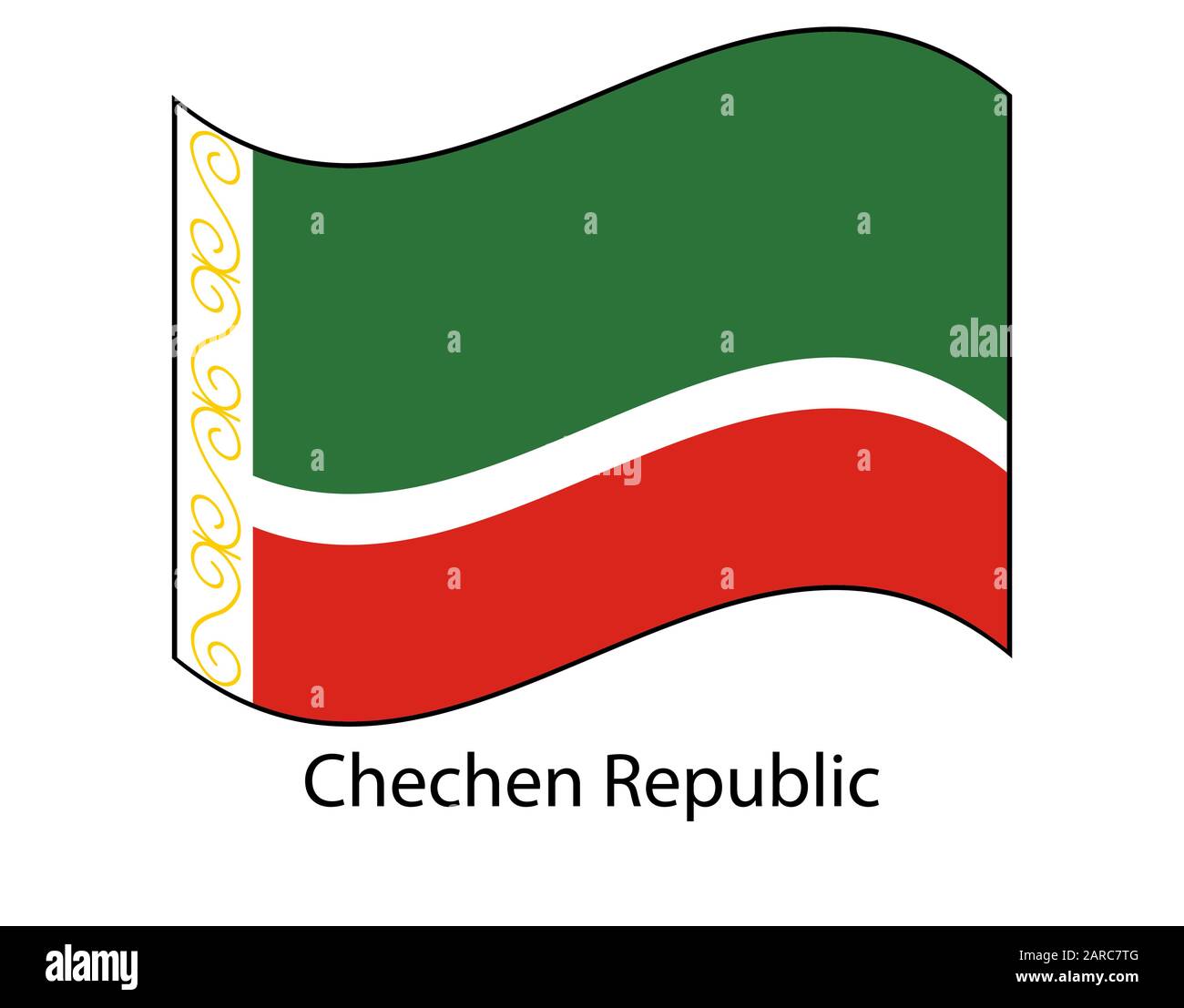 Flag of Chechen Republic in official colors Stock Vector Image & Art ...