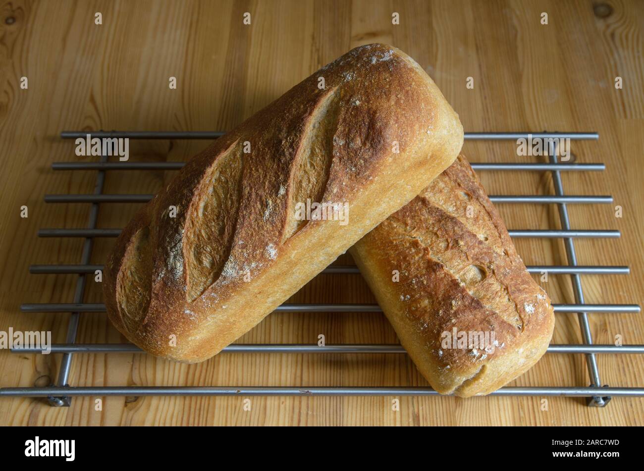 Two homemade sourdough loaves Stock Photo - Alamy