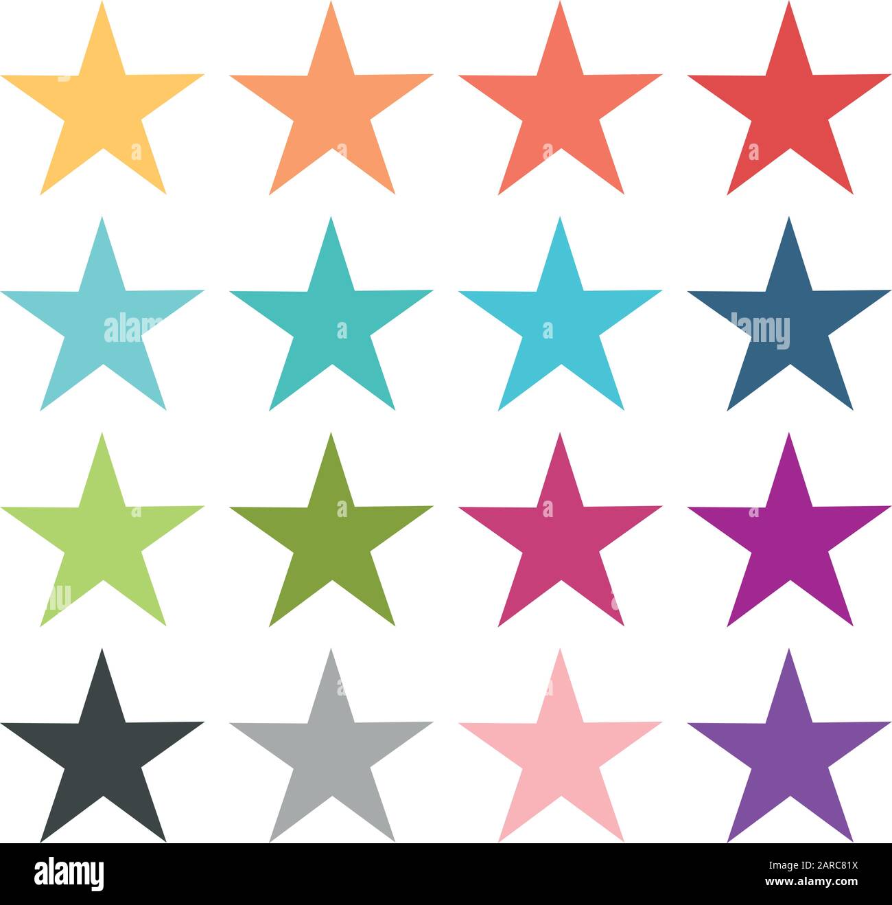 Set of coloured star icons Stock Vector Image & Art - Alamy