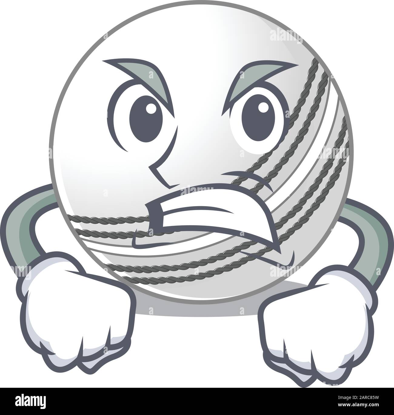 Cricket ball cartoon character design having angry face Stock Vector ...