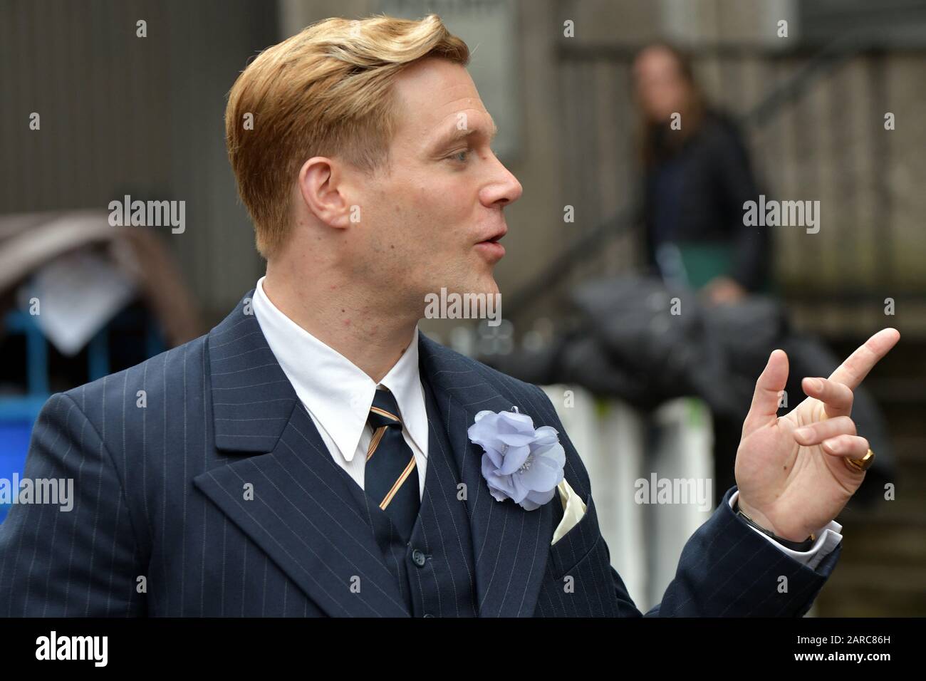 27 January 2020, Bremen: Ken Duken plays in the role of Hans Albers one ...