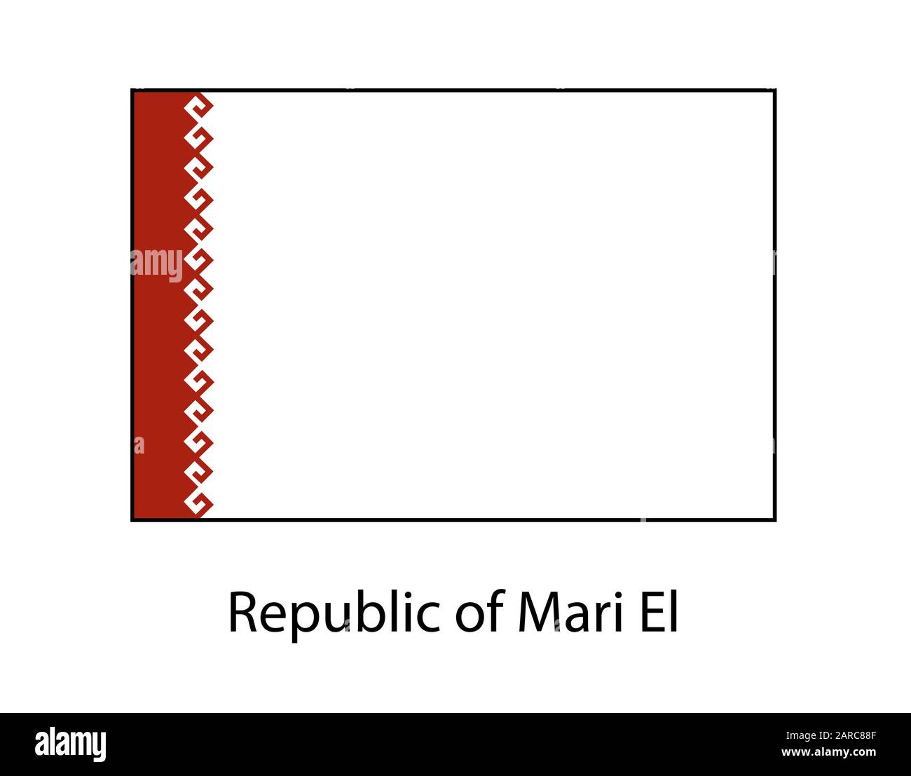 Mari El Republic national flag on white background texture ...