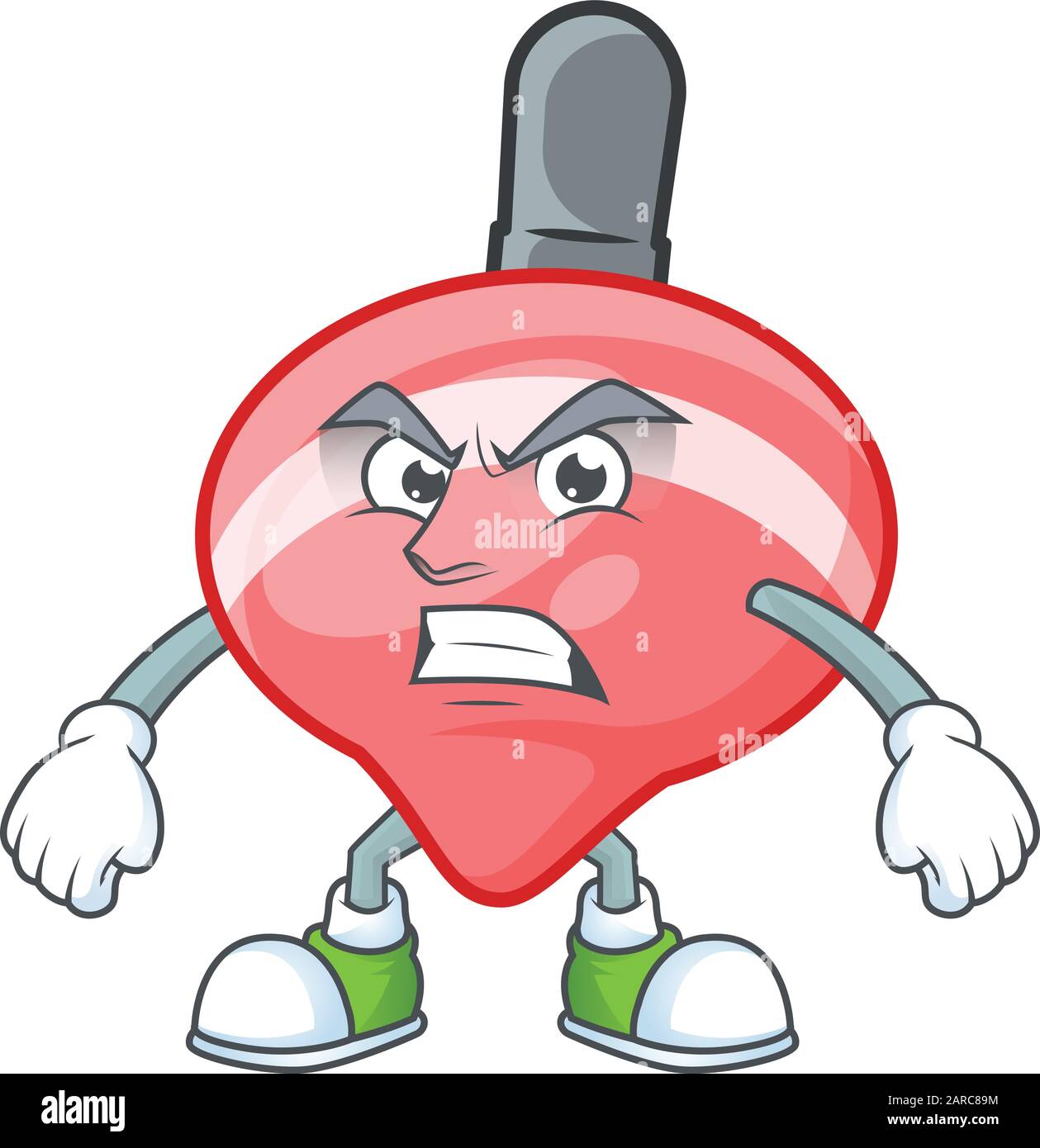 cartoon character of chinese red tops toy with angry face Stock Vector ...