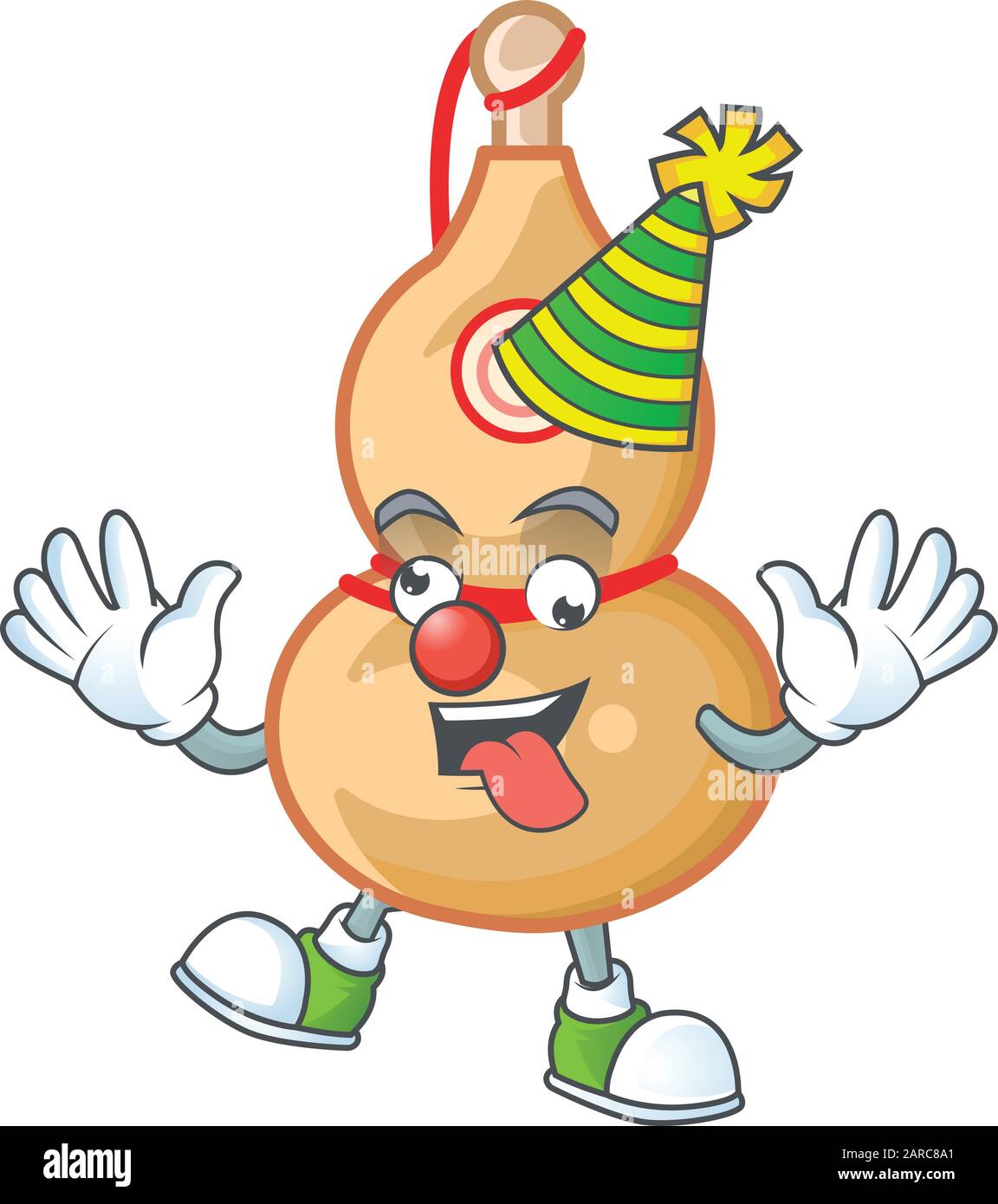 Funny Clown chinese wine bottle cartoon character mascot design Stock ...
