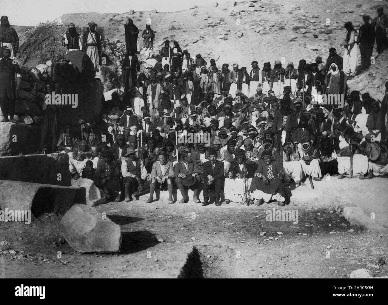 T.E.Lawrence with the workforce at Carchemish,Syria, during ...