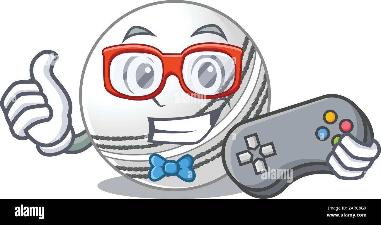 Smiley gamer cricket ball cartoon mascot style Stock Vector Image & Art ...