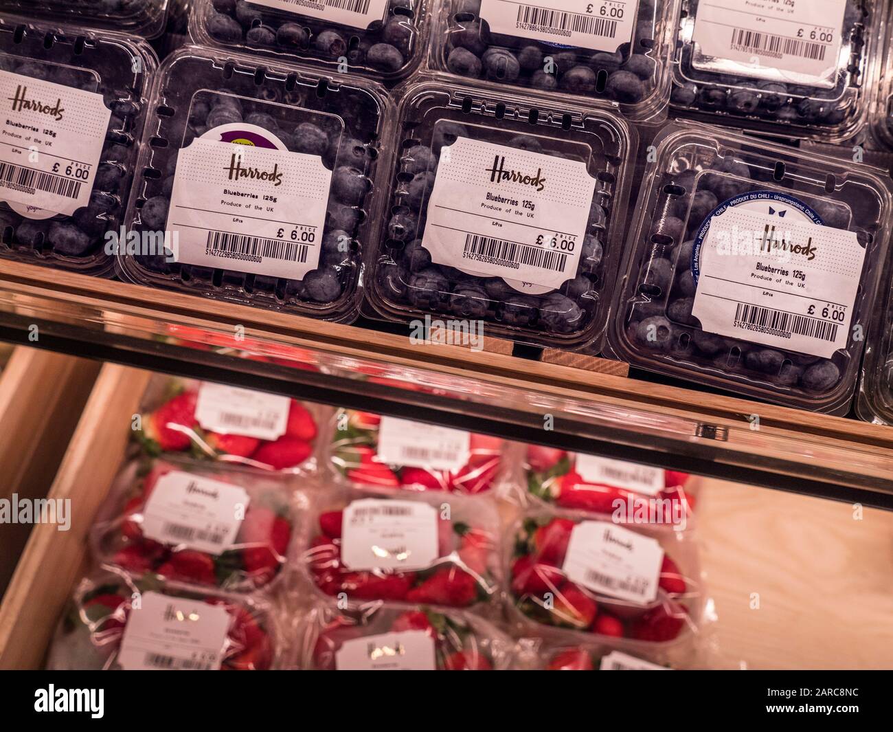 British blueberries on sale in harrods food hall hi-res stock ...