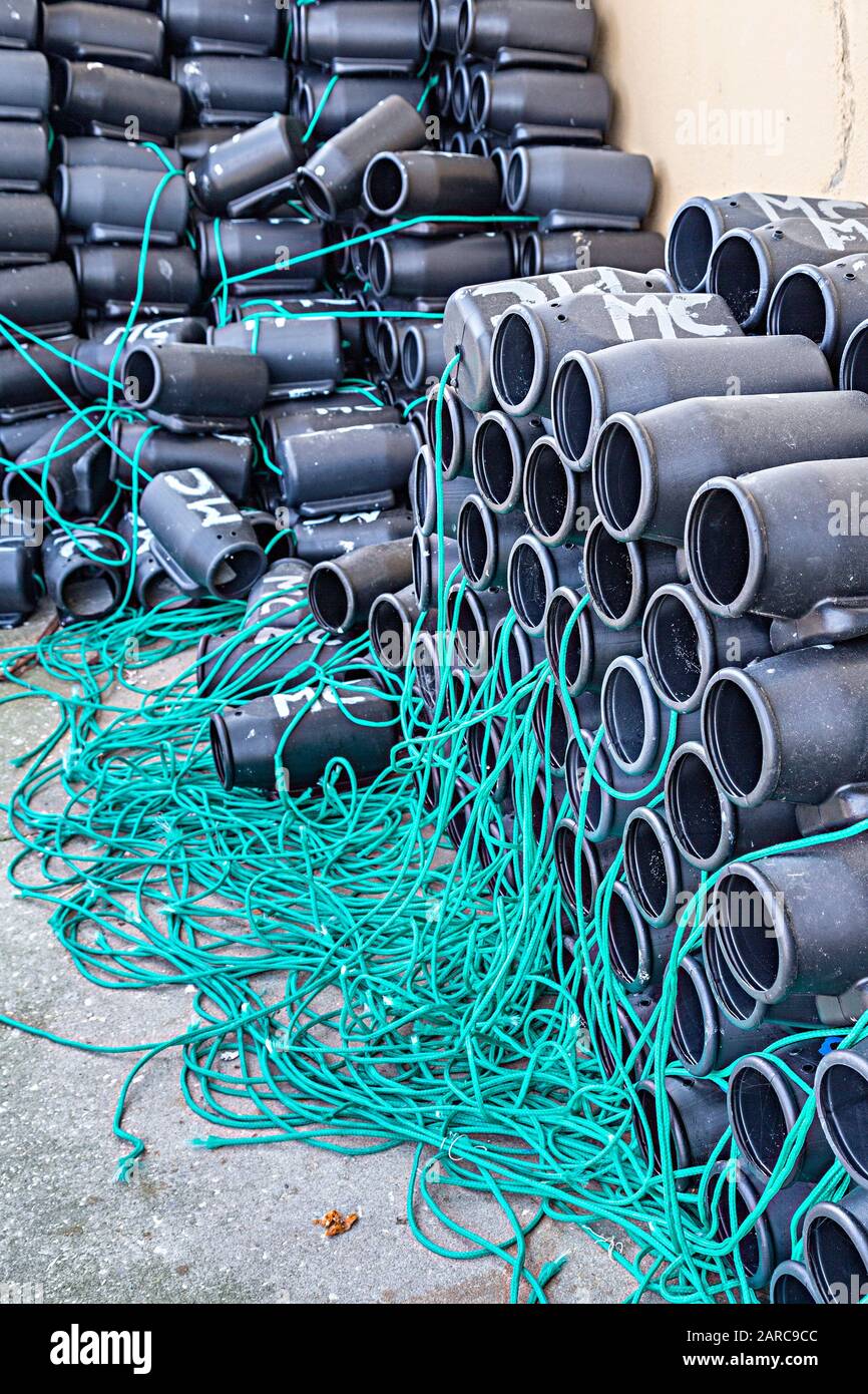 Modern lobster pots, Sagres, Algarve; Portugal Stock Photo - Alamy