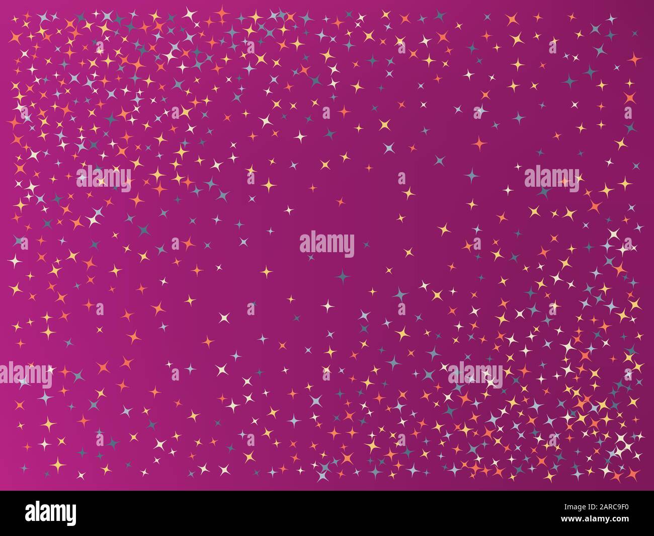 Magenta color background. Stars confetti. Minimal colorific design ...