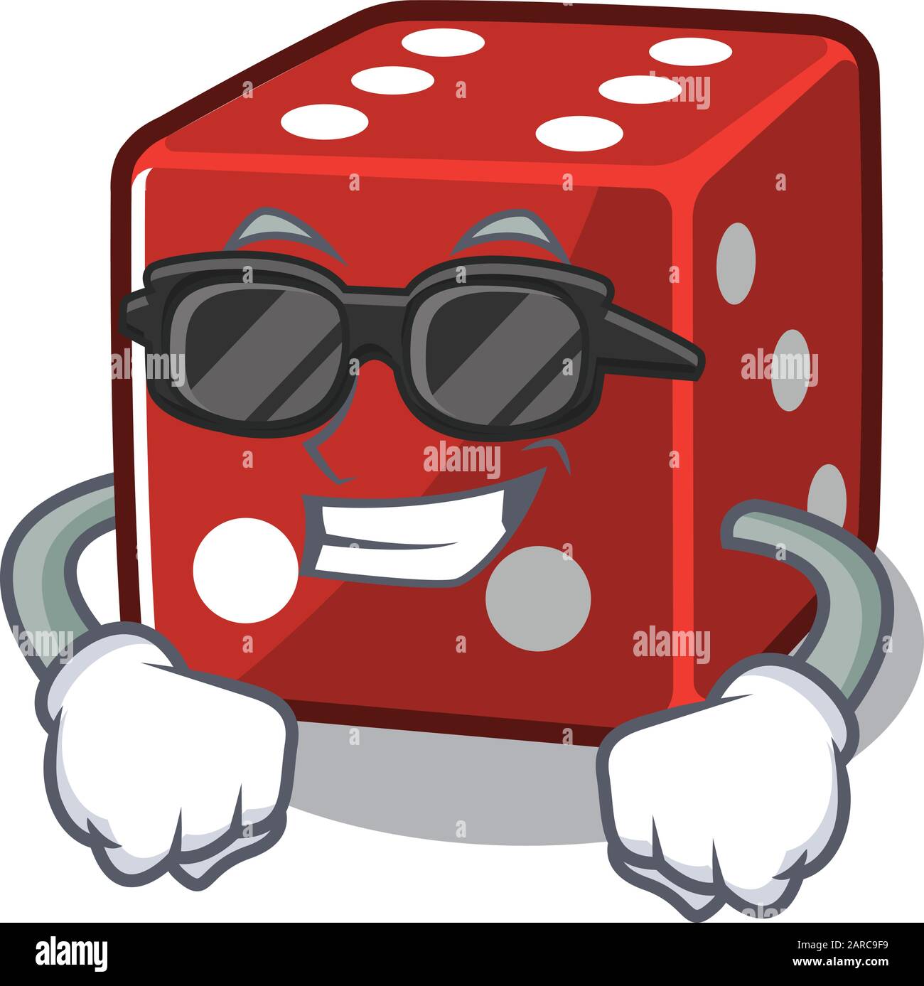 Super cool dice character wearing black glasses Stock Vector Image ...