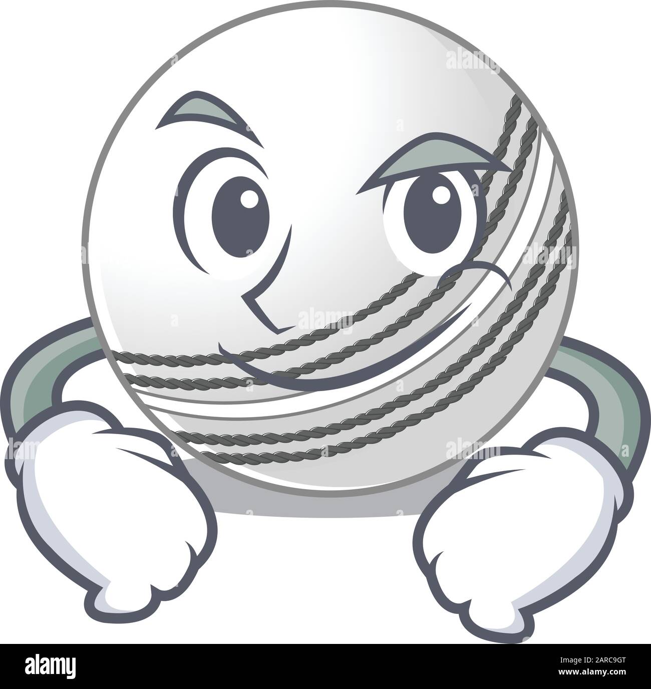 Cool cricket ball mascot character with Smirking face Stock Vector ...