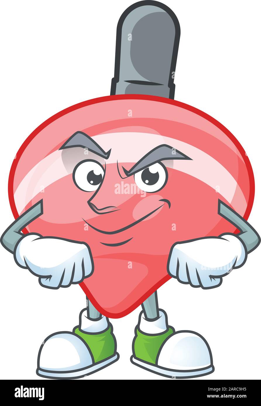 Chinese red tops toy mascot cartoon character style with Smirking face ...