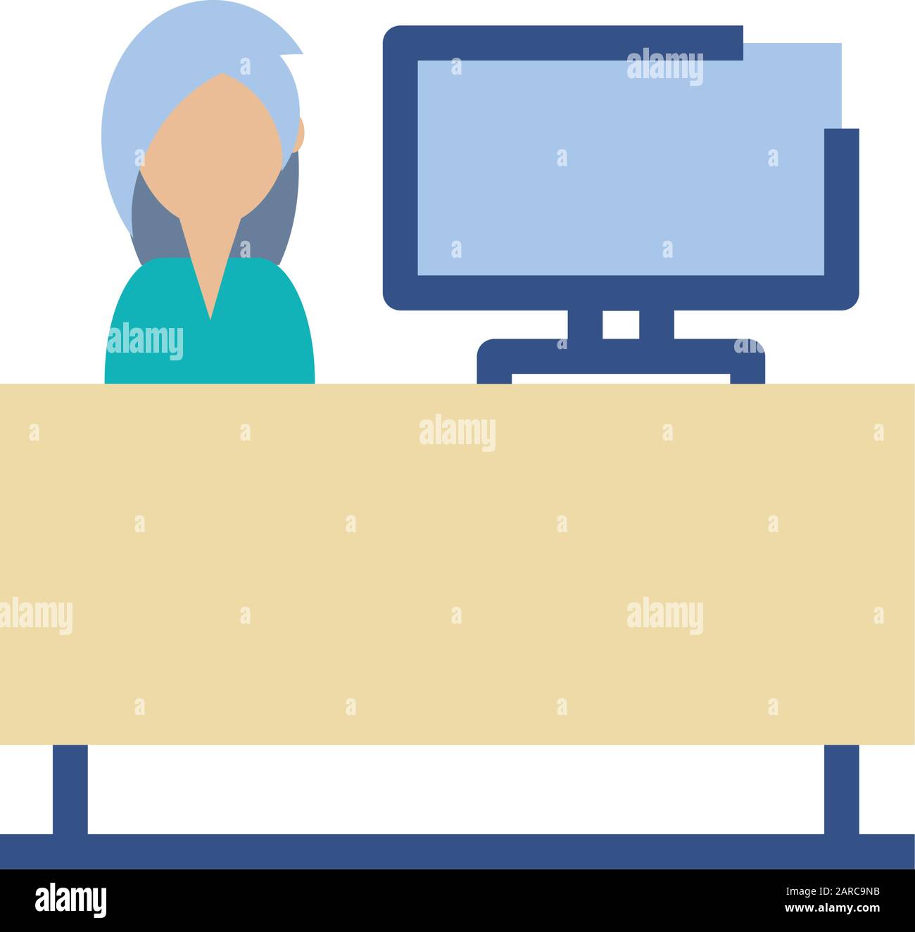 Woman receptionist design, Office business objects workforce corporate ...